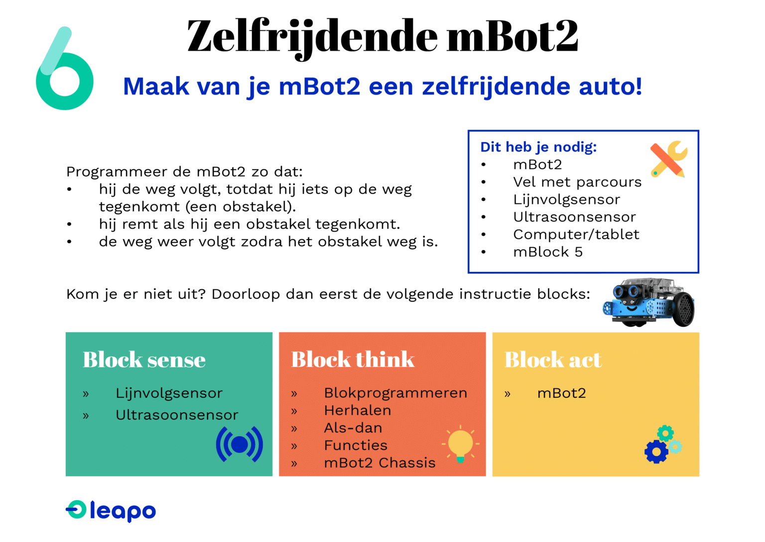 Zelfrijdende mBot2 - Leapo